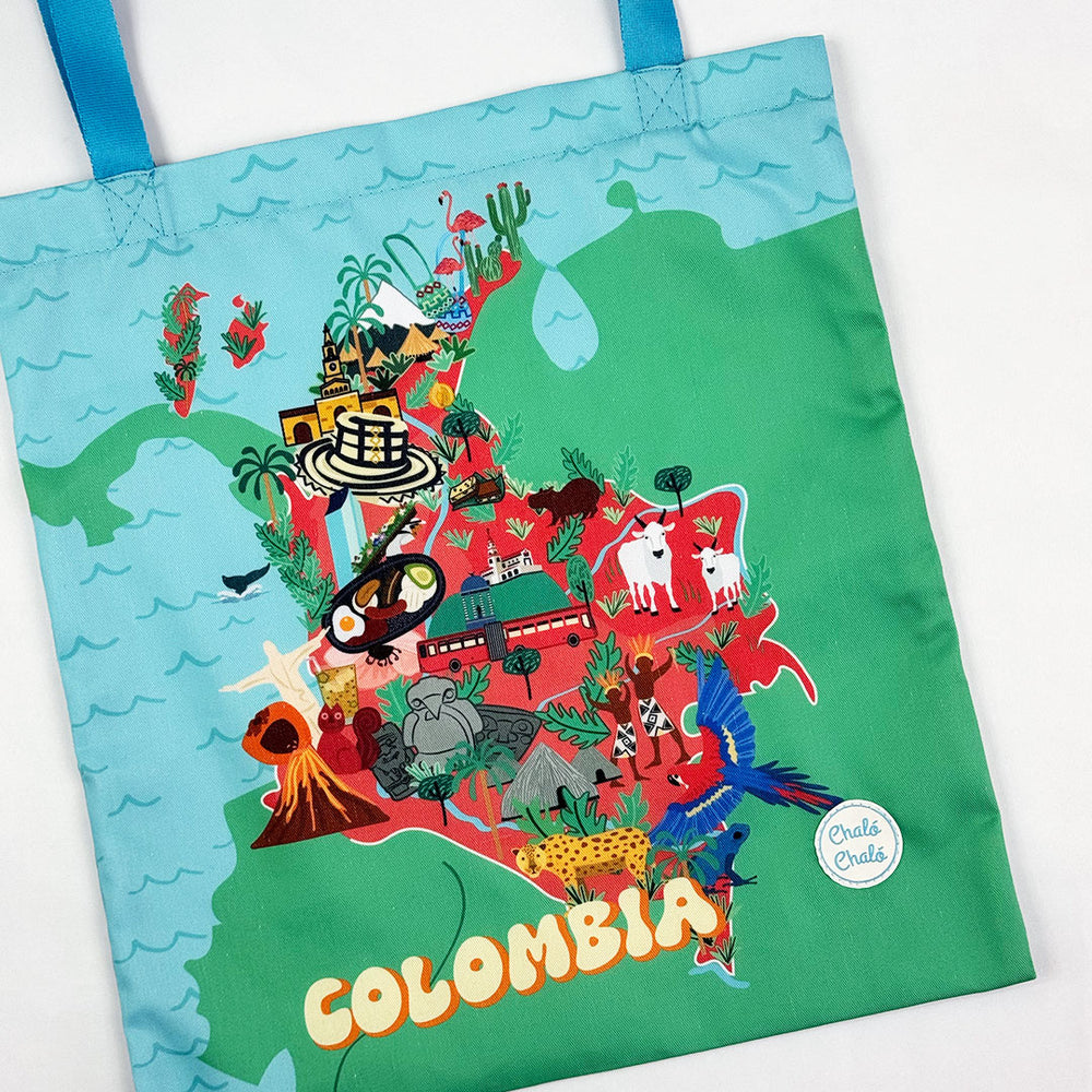 Tote Bag Estampada Mapa de Colombia