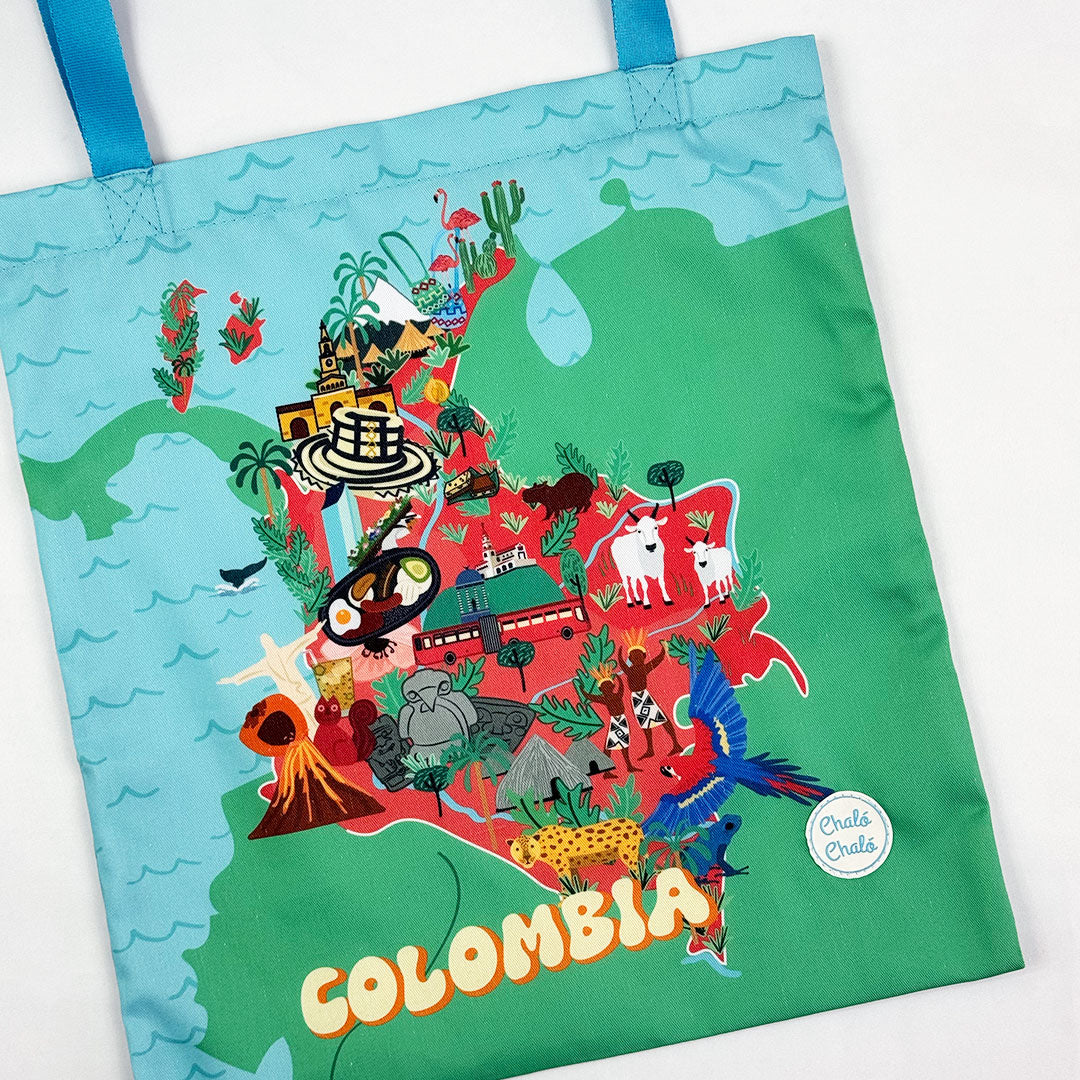 Tote Bag Estampada Mapa de Colombia – Chalo Chalo Colombia